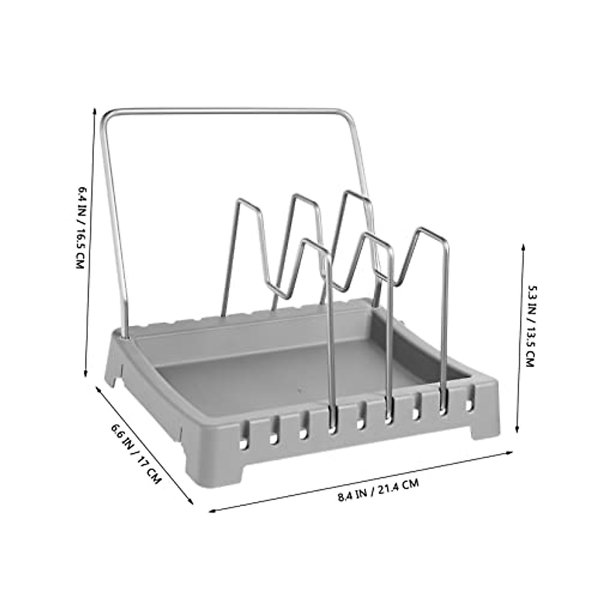 Hoement 2pcs Desktop Storage Rack Desktop Stand Metal Stand Wall Mounted Dish Drying Rack Cutting Board Rack Pan Lid Holder Pot Lid Stand Pan Cover Rest Home Supply Cooking Ladle Holder