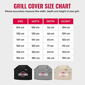 Grillman Top Heavy Duty Large Grill Cover, 58x24x48 inches, Tan (Outdoor-grill-covers, Weber Spirit, Genesis, Charbroil, etc.)