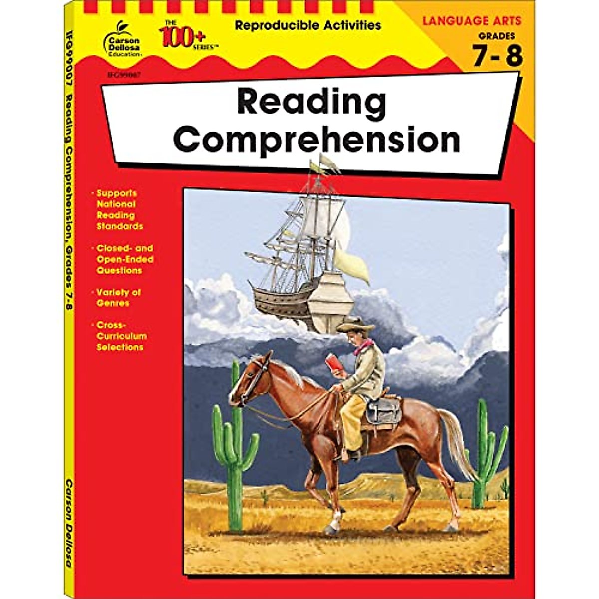 Carson Dellosa The 100+ Series: Reading Comprehension Workbook?Grades 7-8 Language Arts Learning, Fiction, Nonfiction, Poetry Passages With Closed- and Open-Ended Questions (128 pgs)