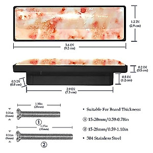 4 Pack 3.6In Double Holes Handles Pulls, Orange Tie-dye Decorative Kitchen Cabinet Dresser Drawer Closet Cupboard Door Handles Pulls for Home Bedroom Bathroom