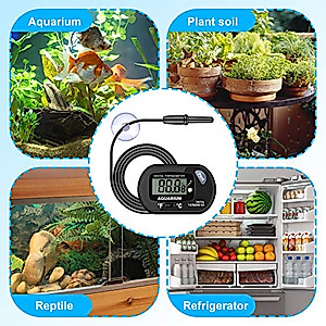 2-Pack Aquarium Thermometer, Fish Tank Thermometer, AikTryee Water Thermometer with 3.3ft Cord Fahrenheit/Celsius(℉/℃) for Vehicle Reptile Terrarium Fish Tank Refrigerator.