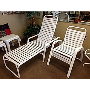 2" Wide x 200' Roll Vinyl Strap for Patio Chairs, Lawn Furniture, and Deck Chairs, Make Your Own Replacement Straps, (201 White)