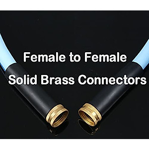 Atlantic Female to Female Heavy Duty Garden Hose 5/8 Inch x 3 Foot Blue Water Hose Short Connection Leader Hose (Blue 3FT Female-Female)