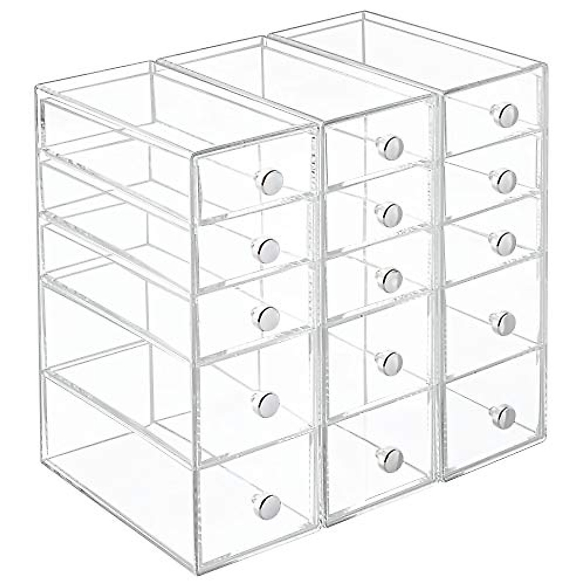 iDesign Clarity Plastic Cosmetic 5-Drawer Organizer, Jewelry Countertop Organization for Vanity, Bathroom, Bedroom, Desk, Office, 3.25" x 7" x 9.75", Clear