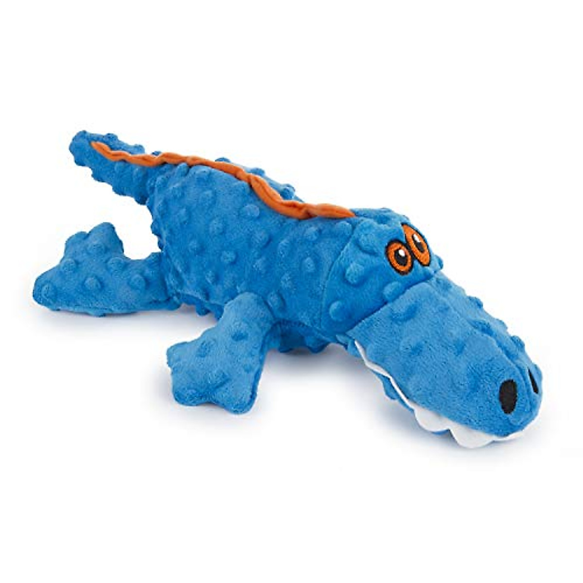 goDog Gators With Chew Guard Technology Tough Plush Dog Toy, Blue, Large (774019)