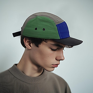 CLAPE 5 Panel Hat for Men, Curved Brim UPF50+ Sun Hats Quick Dry Outdoor Sports Running Hat Baseball Cap