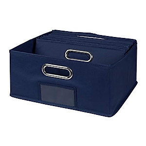 Niche Cubo Set of 6 Half-Size Foldable Fabric Storage Bins- Blue