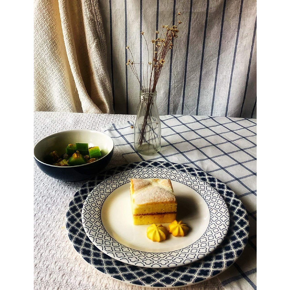 Bowla 12-Piece Melamine Dinnerware Set - Service for 4 (Bluegrass), BPA free and dishwasher safe