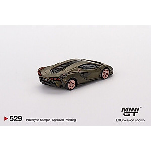True Scale Miniatures Model Car Compatible with Lamborghini Sián FKP 37 Presentation Matte Green Limited Edition 1/64 Diecast Model Car MGT00529