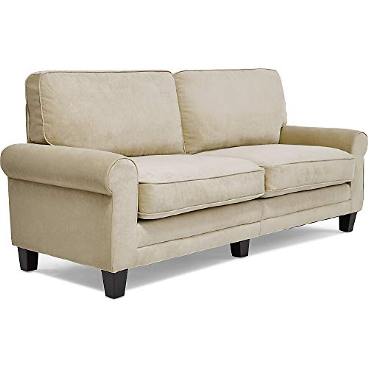 Serta Copenhagen 78" Sofa - Pillowed Back Cushions and Rounded Arms, Durable Modern Upholstered Fabric - Marzipan
