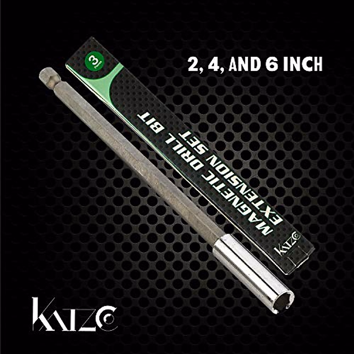 Katzco Magnetic Bit Holder Extensions - 3 Piece Set - 2, 4, and 6 Inch - for Drills, Socket Adapters, Automotive Maintenance, Shops, Mechanics, Household Use, DIY, Repair Work, and More