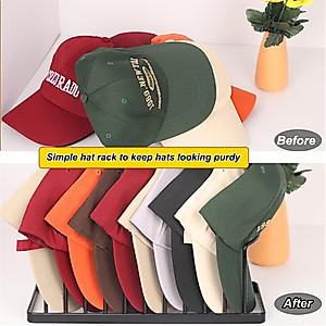 GallFould Hat Stand for Baseball Caps Display and Organizer - 2 Pack Metal Hat Organizer for 20 Baseball Caps - Free Standing/No Install Hat Rack for Closet, Bedroom, Tabletop (Black)