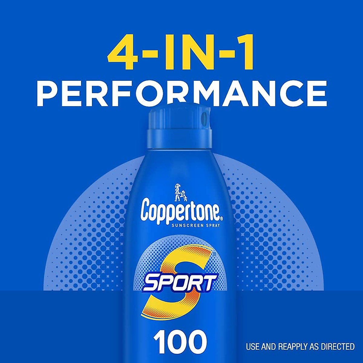 Coppertone SPORT Sunscreen Spray SPF 100, Water Resistant, Continuous Spray Sunscreen, Broad Spectrum SPF 100 Sunscreen, 5.5 Oz Spray