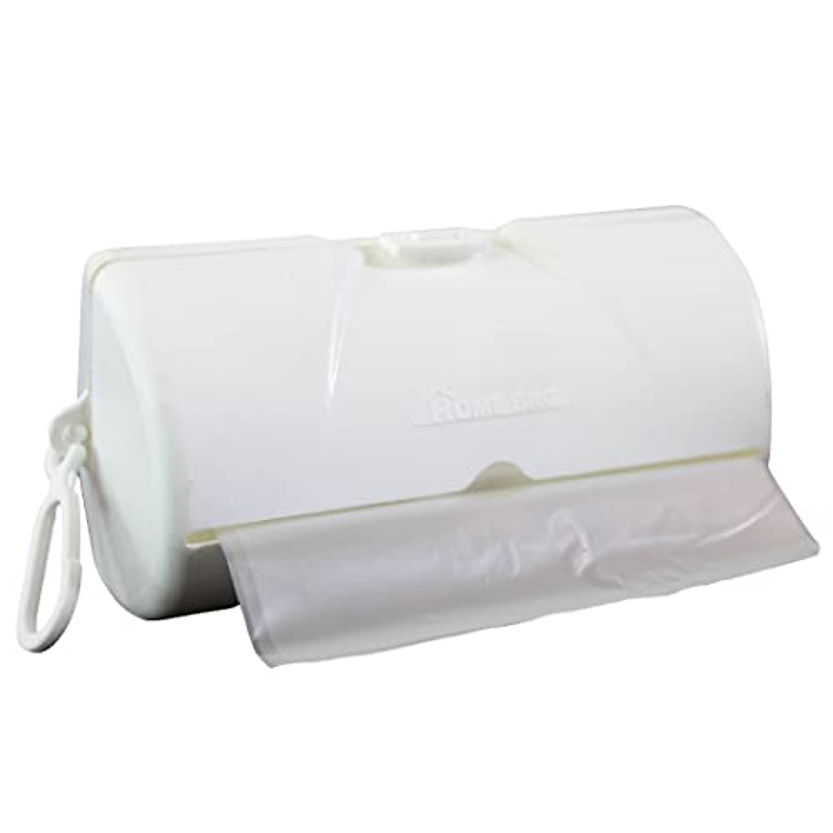 Plastic Bag Roll Dispenser, Trash Bag Storage Box Holder Multipurpose for Home, Kitchen, Bathroom, Car and Pet Waste bag Includes Garbage Small Plastic Bag Roll (30 bags - 13” x 20”) (White)