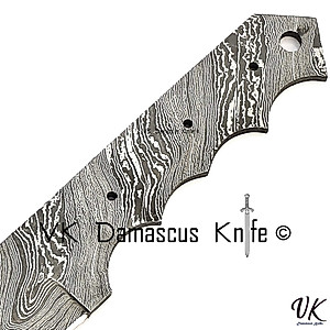 Damascus Knife Blanks for Knife Making Supplies Diy 8 inch Full Tang Edc Hunting Knife Blade Blank, Diy JNR 2174