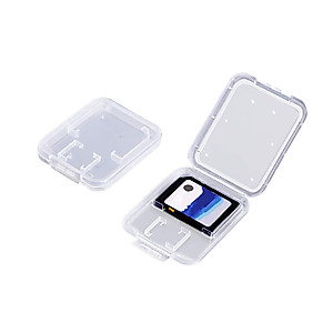 Clear Plastic Memory Card Case Compatible with SD SDHC SDXC Micro SD T-Flash Card (10 PCS)