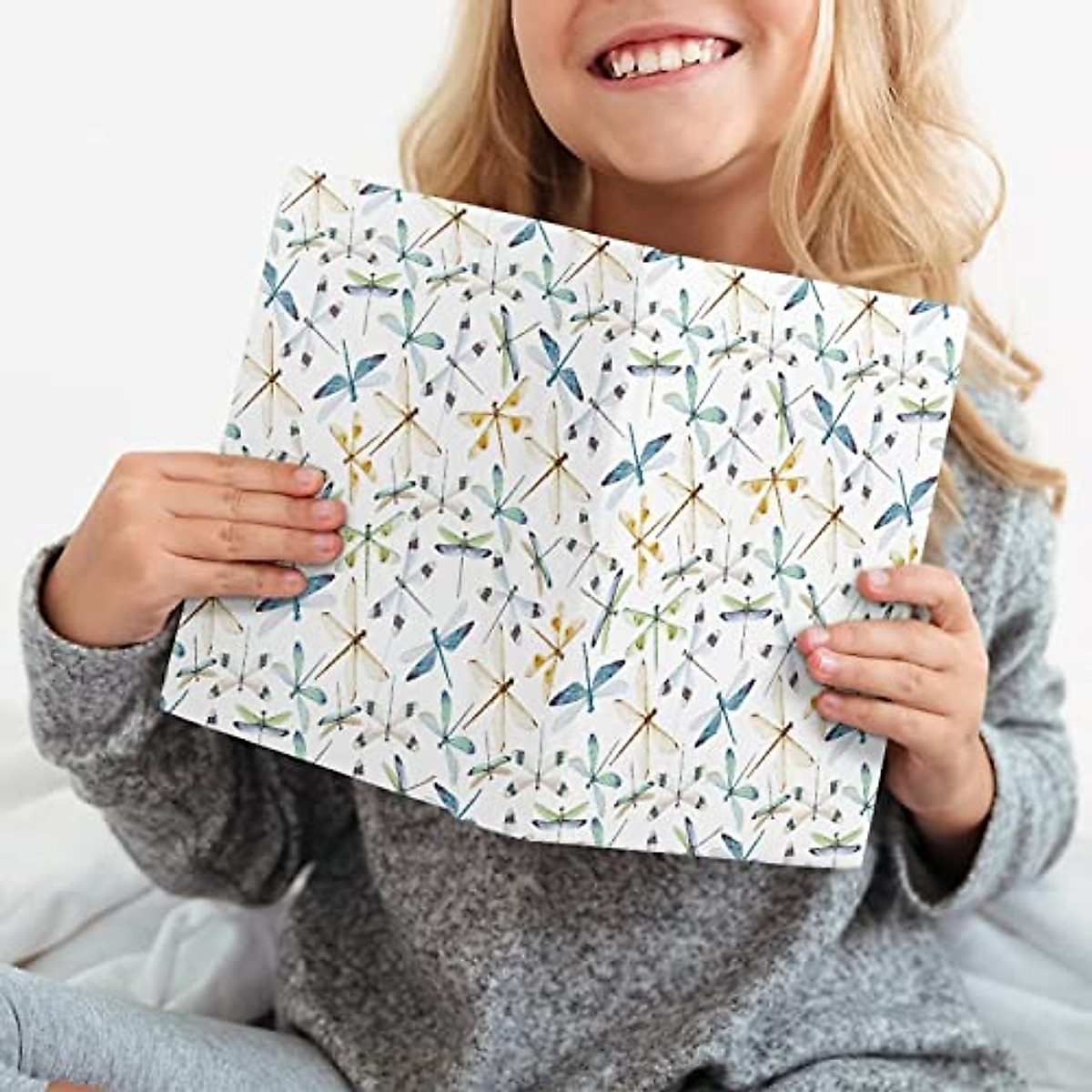 YEXIATODO Fashion Dragonfly Paperback Book Cover School Supplies Stationery Notebook for Cover Protector 3 PCS Student Book Cloth Cotton Custom Textbook Cover with Cartoon Cat Pattern