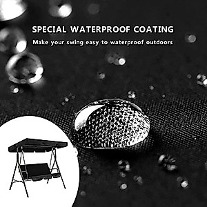 BTURYT Waterproof Patio Swing Canopy Cover Set, Swing Canopy Replacement, Windproof Waterproof Anti-UV Top Cover for Patio Swing 2-3 Seat Chair Sunshade(top Cover + Chair Cover)