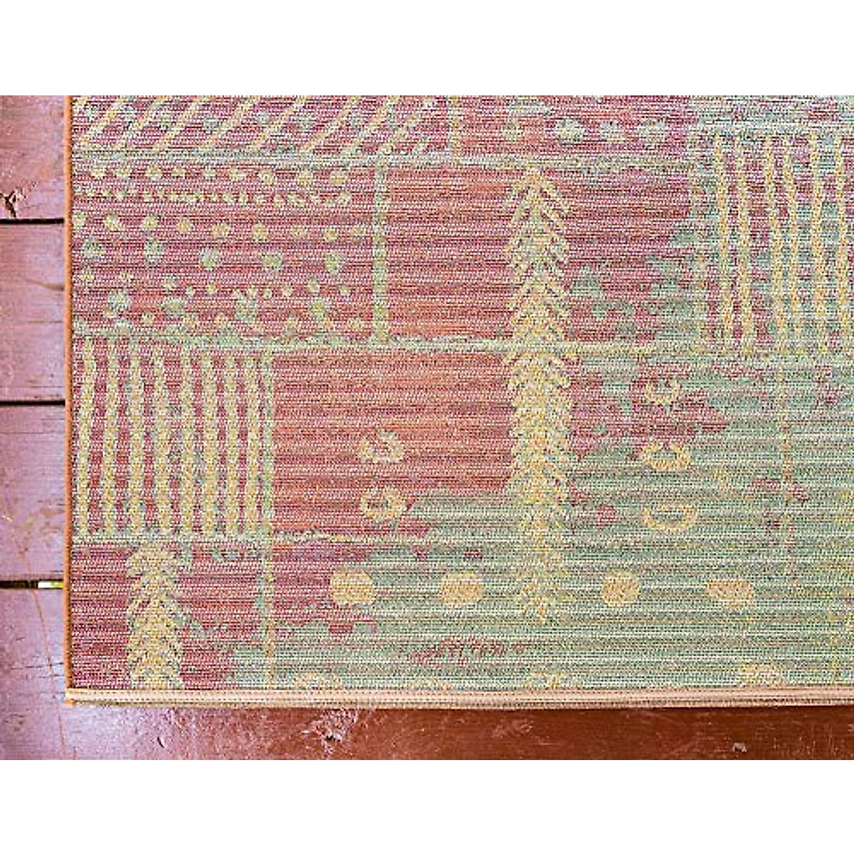 Unique Loom Outdoor Modern Collection Area Rug - Pine (5' 3" x 8' Rectangle, Multi/ Brown)