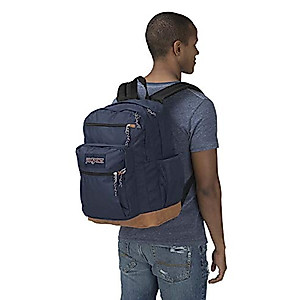 JanSport Backpack with 15-inch Laptop Sleeve, Navy - Large Computer Bag Rucksack with 2 Compartments, Ergonomic Straps - Bag for Men, Women