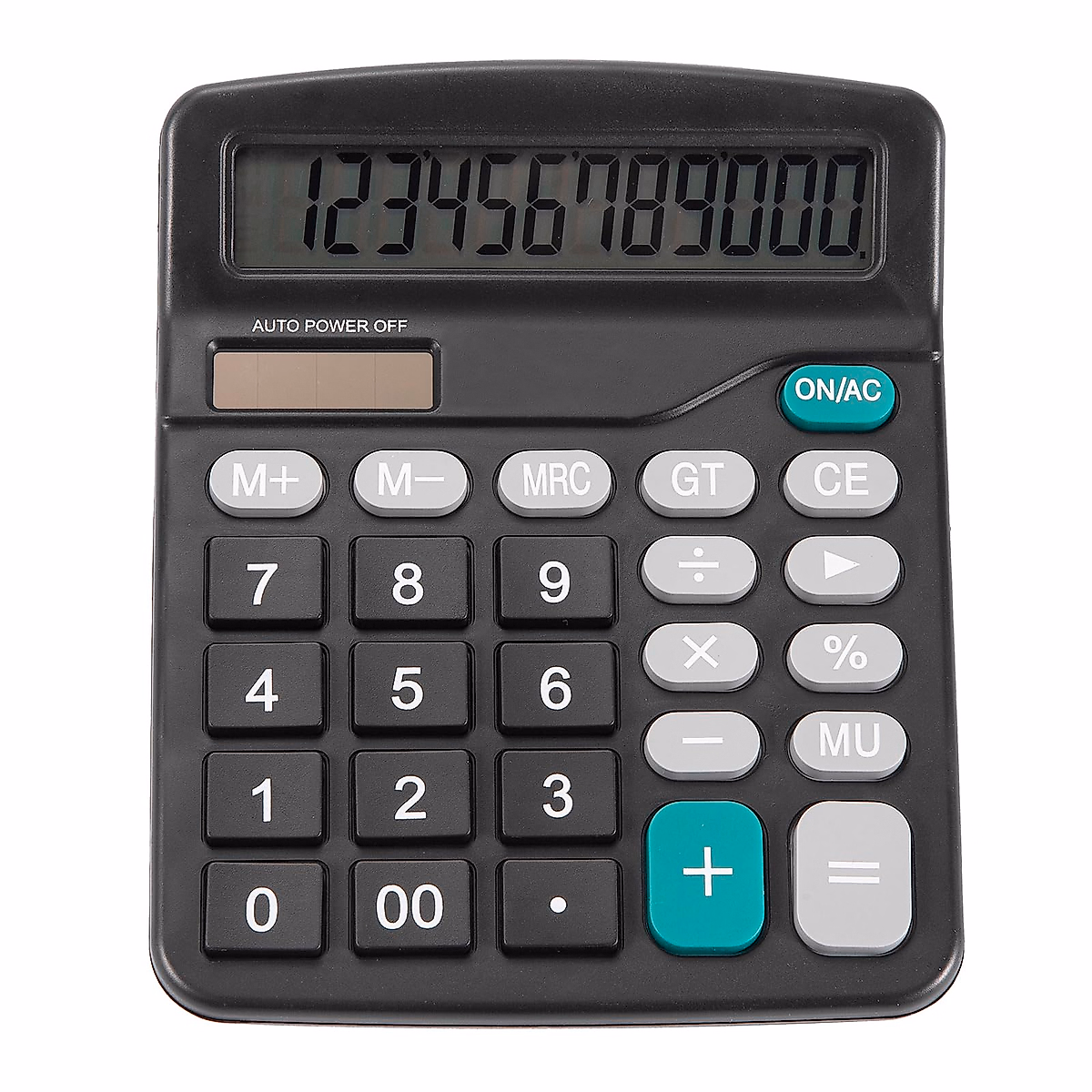 Upgraded versionCalculator, 12-Digit Solar Cell Office Calculator with Large LCD Display, Large Sensitive Buttons, Dual Power Desktop CalculatorSuitable for Office, Home, School(Black)