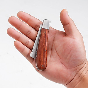 BUMUR Single Bevel Grafting Knife with Grafting Tapes for fruit trees,1 Left Handed 1 Right Handed Professional Gardening Grafting Tool Kit, Rosewood