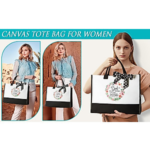 Christian Gifts for Women Faith, Inspirational Religious Gifts for Women, Catholic Spiritual Gifts Mothers Day Birthday Gifts for Women Mom Sister Best Friends Grandma Wife Coworker w/ Canvas Tote Bag