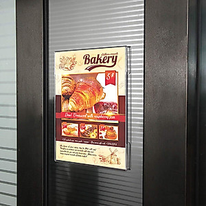 Niubee 8.5x11 inch Wall Mount Acrylic Sign Holder with Double Sided Adhesive Tape for Office, Home, Store, Restaurant-No Drilling (10 Pack)