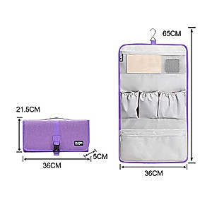 BUBM Travel Case Carrying Case Portable Storage Bag Roller Hanging Bag Organizer for Dyson Airwrap Styler,Shark Flexstyle Air Styling & Drying System,Purple