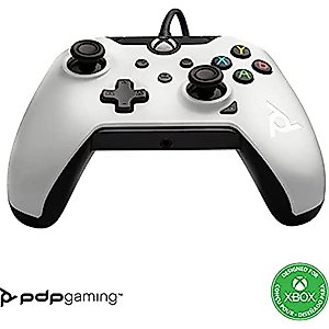 PDP Wired Game Controller - Xbox Series X|S, Xbox One, PC/Laptop Windows 10, Steam Gaming Controller - USB - Advanced Audio Controls - Dual Vibration Videogame Gamepad - Artic White
