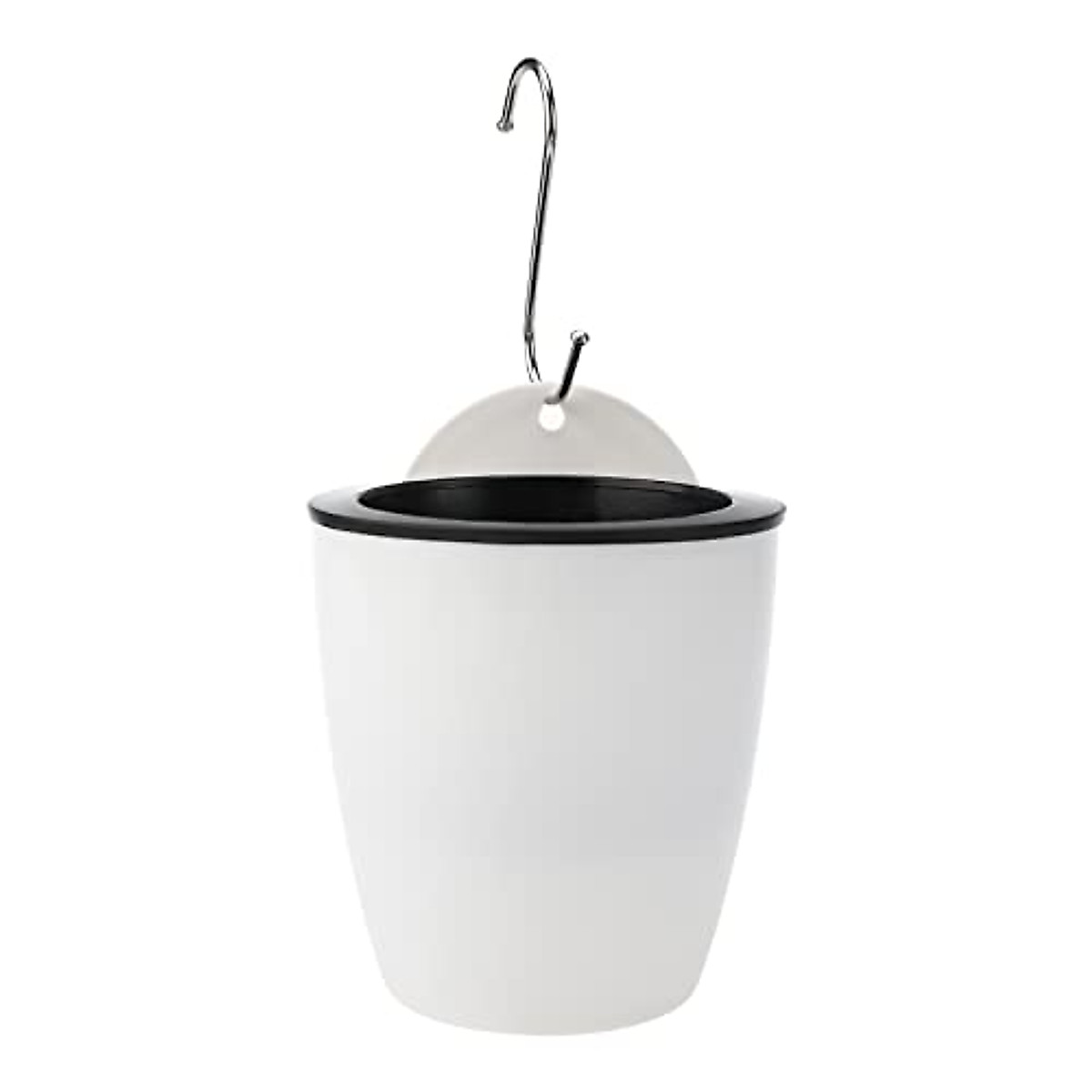 Mono-gatari 7 Pack Self Watering Hanging Planters White Plastic Wall Hanging Planter Pot with 7 Hooks 5 Inch Lazy Flower Pot Succulent Plants for Indoor Outdoor Garden Fence, Porch, Wall(5Inch)