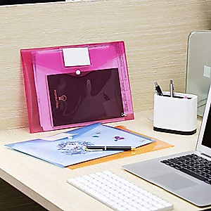 Mr. Pen- Plastic Envelopes, 10 Pack, A4, Letter Size, Plastic Envelopes with Snap Closure, Poly Envelope, Plastic Folders with Closure, Clear Plastic Folders, Plastic Pocket Folders, Document Envelope