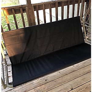 J&C Patio Swing Seat Cover Replacement 600D Heavy Duty Swing Cushion Cover Outdoor Swing Seat Support Waterproof UV Resistant for 3 Seater Durable Swing Covers for Frame (62x20.4x20.4inch)