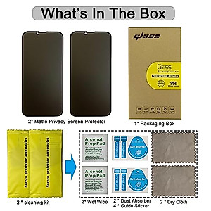 SOOPUR 2-Pack Matte Privacy Screen Protector For iPhone 13 Pro Max/iPhone 14 Plus, Anti-Glare Anti-Spy Scratch Resistant Tempered Glass Film, Rounded Edge Full Coverage, Smooth & Sensitive Touch