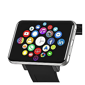 2.86 Big Screen Smart Watch Men Women 4G Call Video Chat Smartwatch Support SIM Card and WiFi GPS Watches (Color : DM100 Black, Size : 1G add 16G)