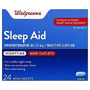 Walgreens Nighttime Sleep Aid Mini-Caplets, 24 Each
