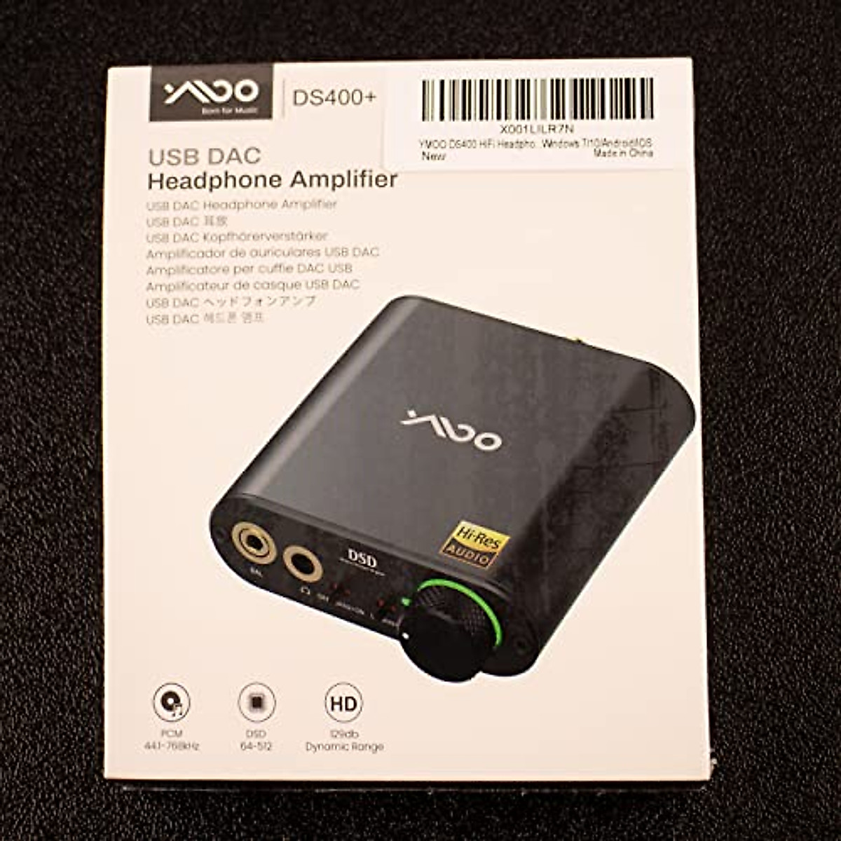 YMOO Portable Headphone Amp DAC, DSD512 and 768K/32Bit, 16Ω-600Ω/35mW/Hi-Res Hi-Fi Desktop DAC for PC Headphone Out/iPhone, 3.5mm/4.4 mm/Optical/Coaxial Output for Windows/Android/IOS/PS5/Home Audio