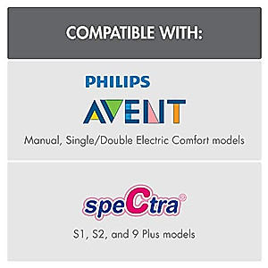 Boon Nursh Wide Neck Pump Adapter, for Spectra and Avent Pumps to Nursh Bottles, 2 Pack