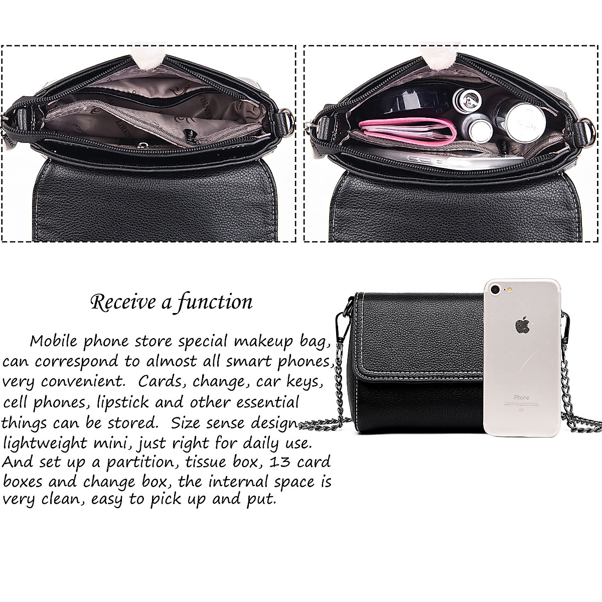 FSD.WG Small Quilted Crossbody Bag,Leather Ladies Shoulder Purses, Mini Shoulder Bag,Phone Wallet Purse for Women