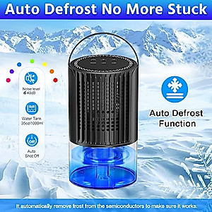 Dehumidifiers for Home - 35oz Bathroom Dehumidifier Portable Small Dehumidifier with Auto Defrost Function,2 Working Modes,Smart Auto-Off,Ultra Quiet for Bedroom,Basement,Room,Wardrobe,Kitchen - Black