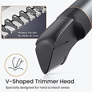 kensen 3-in-1 Body Hair Trimmer, Body Groomer Trimmer for Men, Men's Groin & Pubic Hair Trimmer, Manscaping Trimmer, Body Groomer for Men, Waterproof Male Hygiene Razor, Men's Gift (Gray)