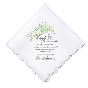 Lillian Rose Daughter Wedding Keepsake Hankie, One Size, White