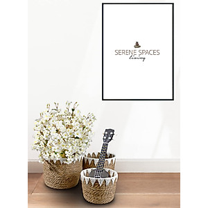 Serene Spaces Living Handmade Cattail Leaf Basket - Natural, Eco-Friendly & Durable - Perfect for Decoration, Storage, Potted Plant Cover/Cachepot or Gifting - KIT of 3 (Each in 3 Different Sizes)