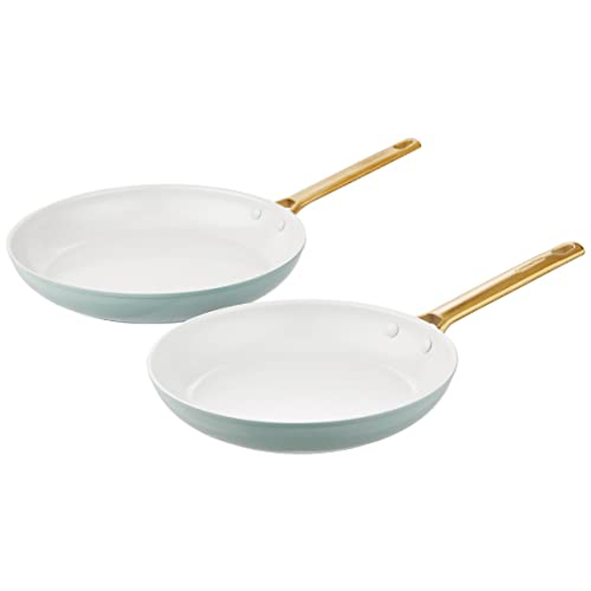 GreenPan Reserve Hard Anodized Healthy Ceramic Nonstick, 10" and 12" Frying Pan Skillet Set, Smokey Blue