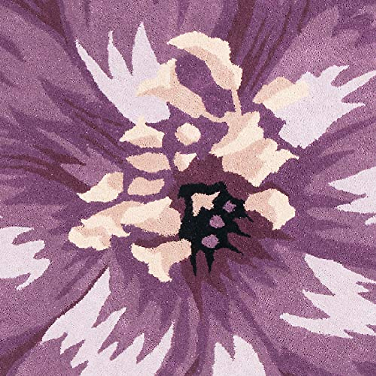 SAFAVIEH Novelty Collection 5' Round Lilac NOV254A Handmade Boho Flower Premium Wool Area Rug