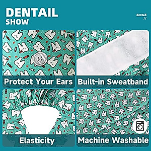 niaahinn 2pcs Adjustable Surgical Scrub Caps with Button & Sweatband Cotton Nursing Hair Caps with Tie Back for Men Women (22132-22133)