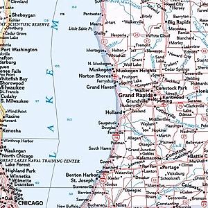 National Geographic Maps: Great Lakes U.S.A Wall Map - 31 x 24 inches - Rolled Canvas