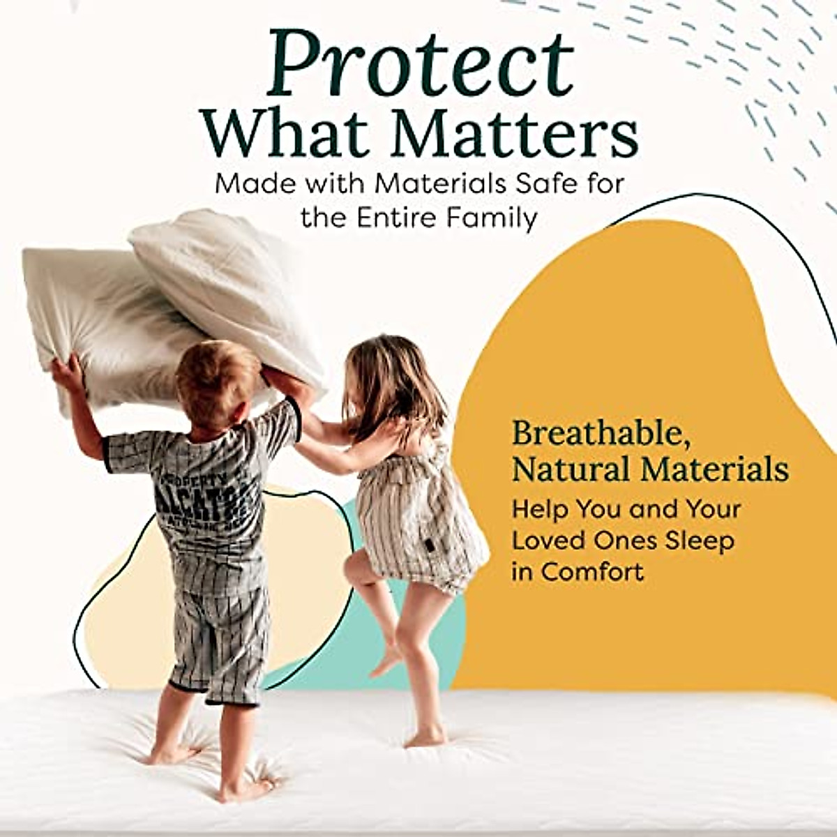 Zen Bamboo Mattress Pad Cover - Cooling Bed Topper & Waterproof Protector w/Deep Pockets, California King Size, White