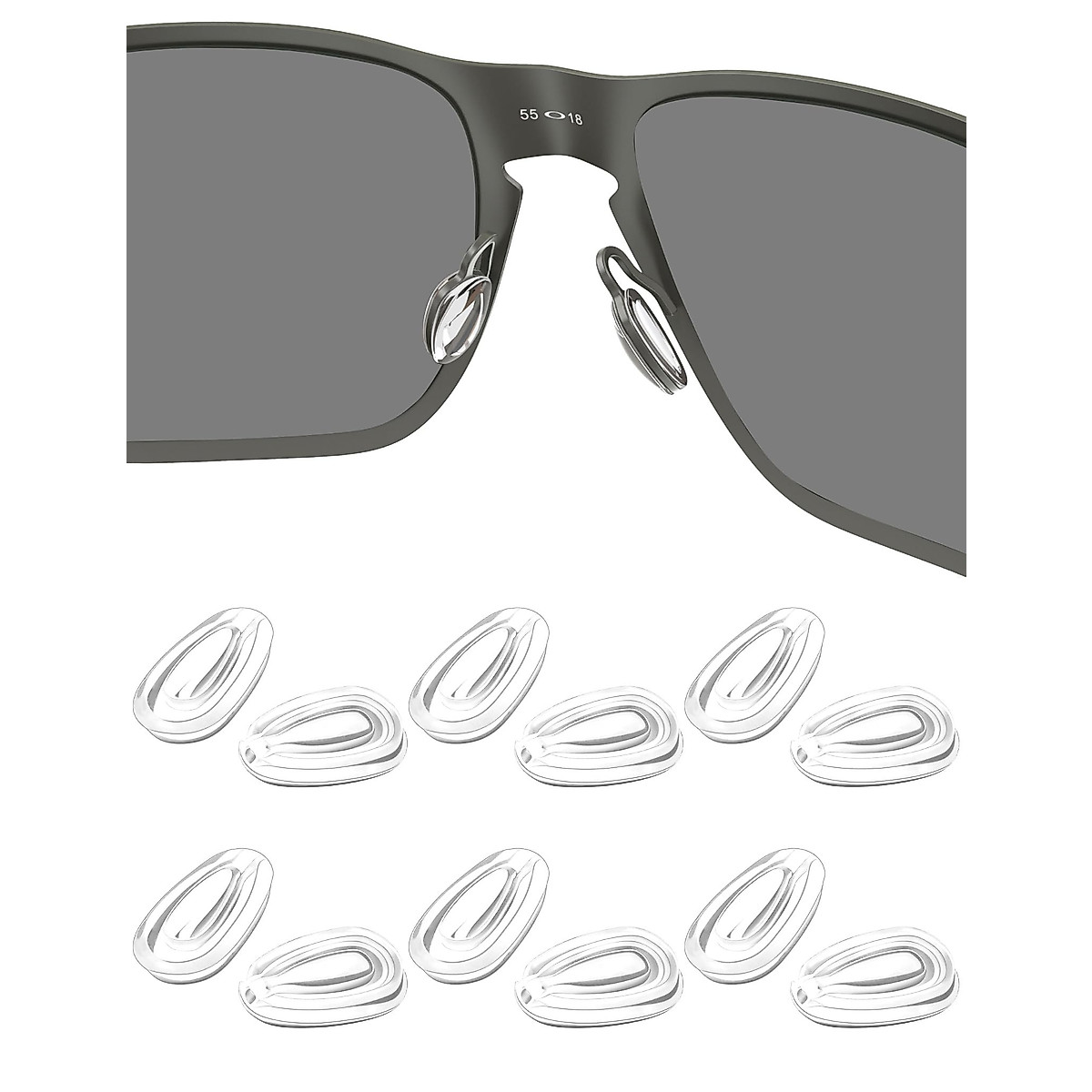 HILEEN 6 Pairs Replacement Nose Pads Nose Piece for Oakley Feedback OO4079 | Holbrook Metal OO4123 | Gauge 6 OO6038 | Gauge 8 OO4124 | Crosshair OO4060 OO6014 OO4069 | Elmont M L OO4119 Sunglass