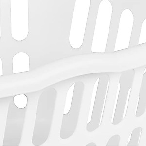 Sterilite 12459412 1.5 Bushel/53 Liter Rectangular Laundry Basket, White & Aqua Chrome, Assorted, 12-Pack , Green